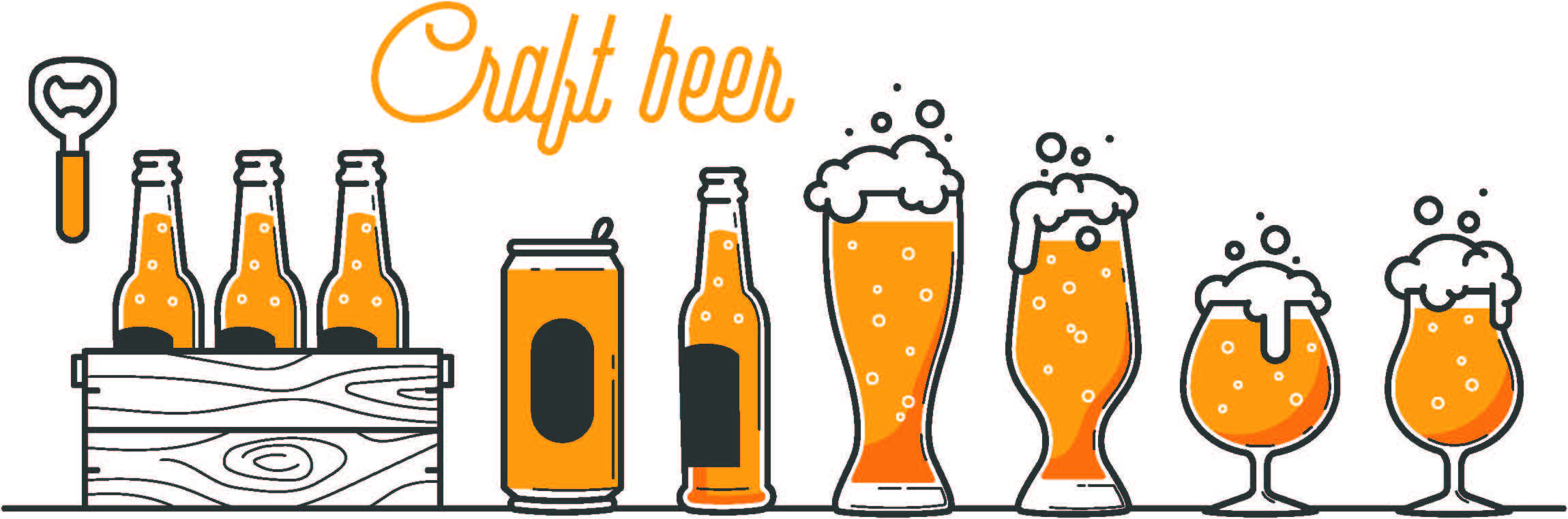 ToF Behang bier in kleur getekend | ToF behang aan je muur