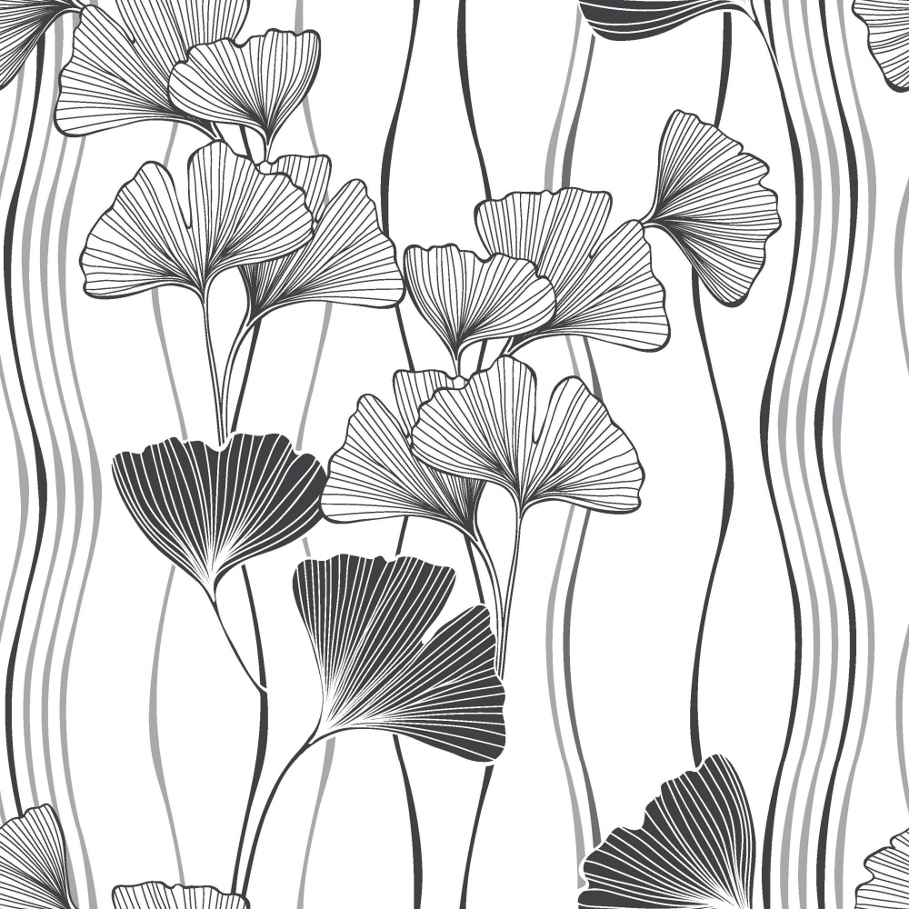 ToF Behang bloemen getekend in zwart-wit | ToF behang aan je muur