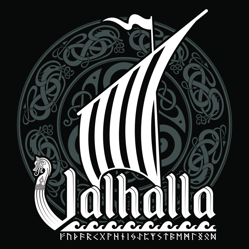 Behang mensen Vikingen logo walhalla | ToF behang aan je muur