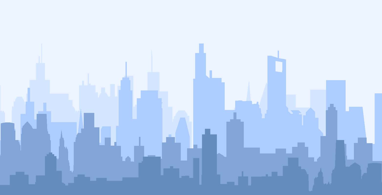 Behang skyline getekend blauwtinten | ToF